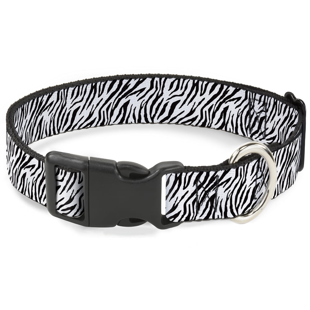 Buckle-Down Pet Collar, Dog Collar Plastic Buckle, Zebra White, 13 to ...