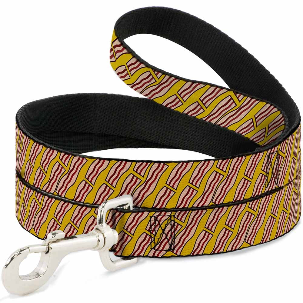 Buckle-Down Pet Leash, Dog Leash, Bacon Cartoon Yellow, 4 Feet Long 1.0 ...