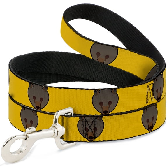 Buckle-Down Pet Leash, Dog Leash, Brown Bear Repeat Yellow, 4 Feet Long ...