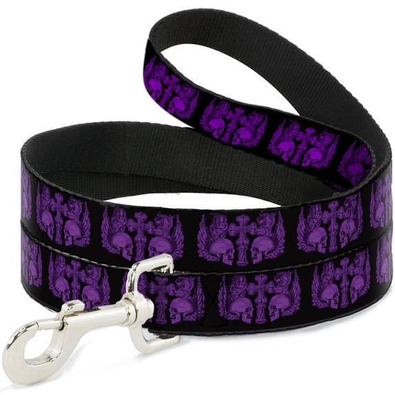 Buckle-Down Pet Leash, Dog Leash, Buckle Down Skulls Wings Black Purple ...