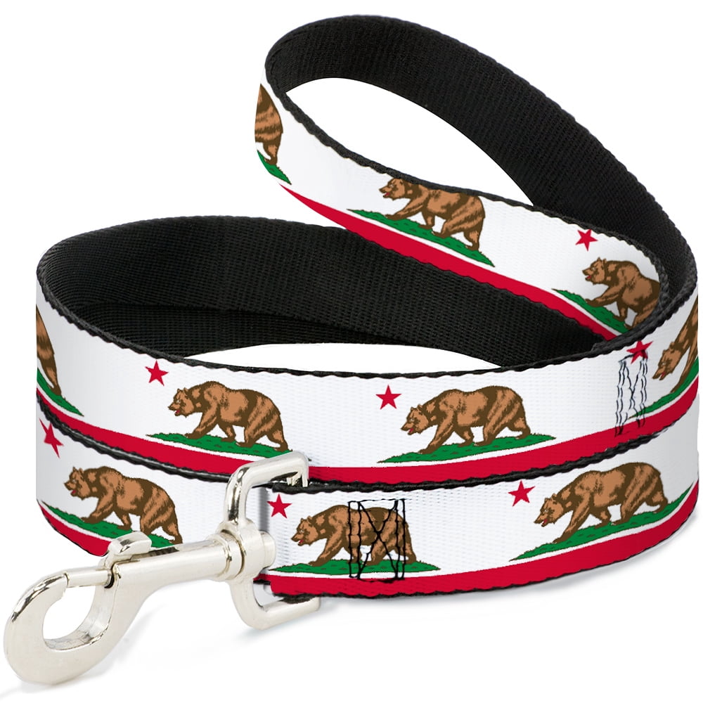 Buckle-Down Pet Leash, Dog Leash, California Flag White Stripe, 4 Feet ...