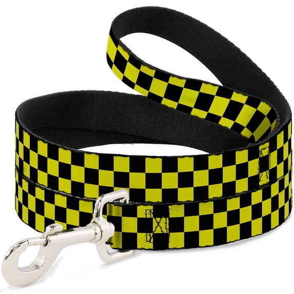 Buckle-Down Pet Leash, Dog Leash, Checker Black Neon Yellow, 6 Feet ...