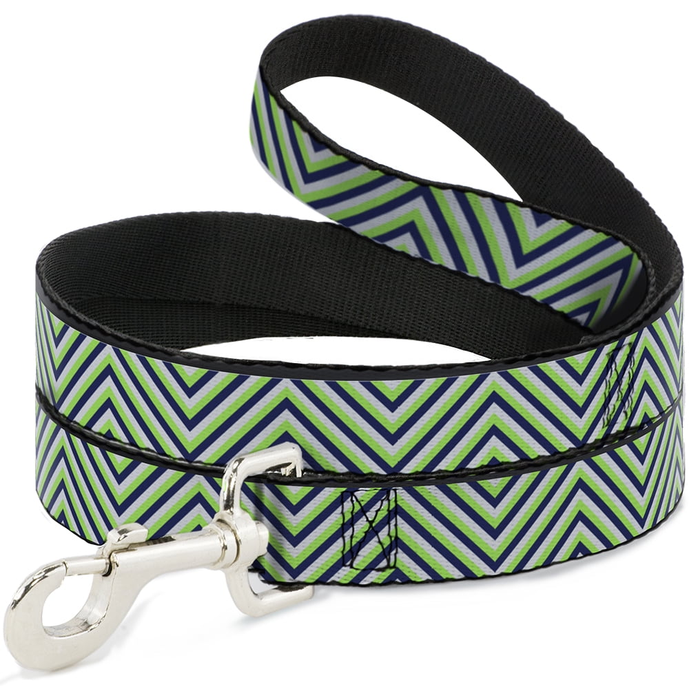 Buckle-Down Pet Leash, Dog Leash, Chevron Stripe White Neon Green Navy ...