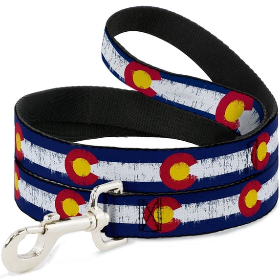 Buckle-Down Pet Leash, Dog Leash, Colorado Flags Repeat Weathered, 6 ...