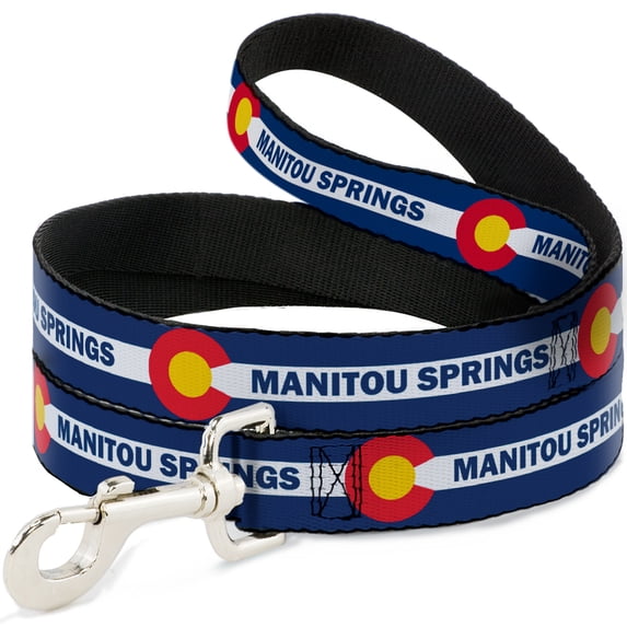 Buckle-Down Pet Leash, Dog Leash, Colorado Manitou Springs Flag Blue ...