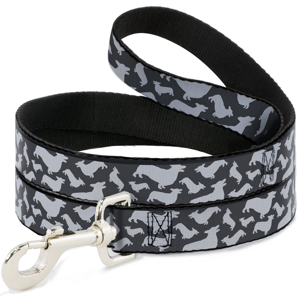 Buckle-Down Pet Leash, Dog Leash, Corgi Silhouette Poses Grays, 6 Feet ...