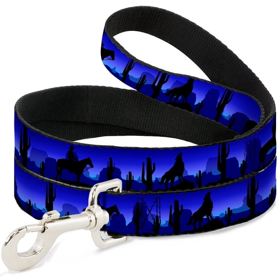 Buckle-Down Pet Leash, Dog Leash, Cowboy Coyote Silhouettes Western ...