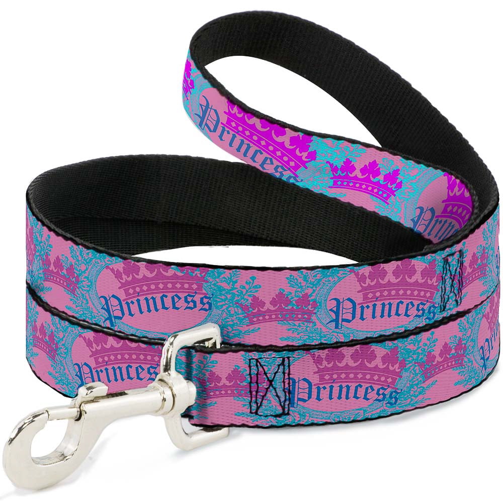 Buckle-Down Pet Leash, Dog Leash, Crown Princess Oval Pink Turquoise, 6 ...