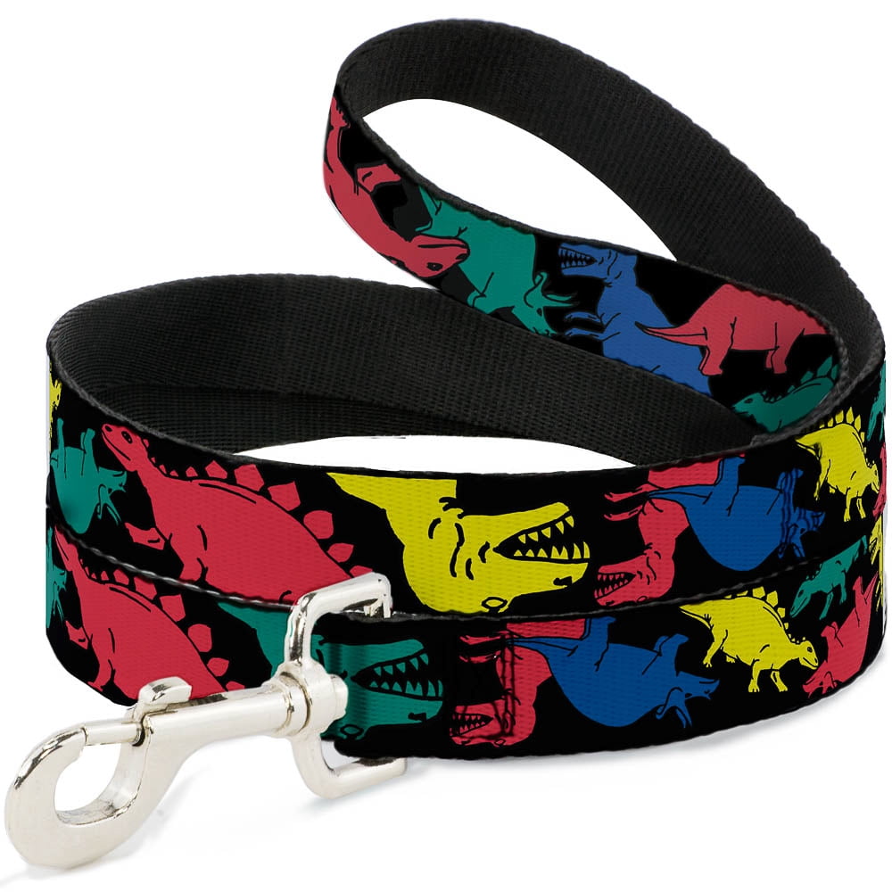 Buckle-Down Pet Leash, Dog Leash, Dinosaurs Black Multi Color, 6 Feet ...