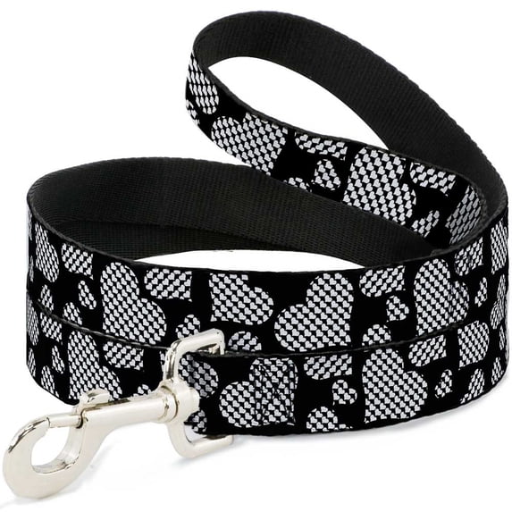 Buckle-Down Pet Leash, Dog Leash, Eighties Hearts Black White, 6 Feet ...