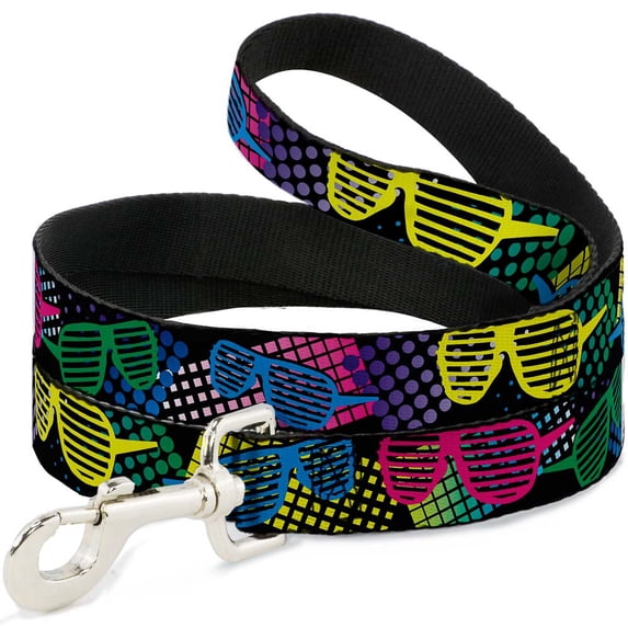 Buckle-Down Pet Leash, Dog Leash, Eighties Shades Black Neon, 4 Feet ...
