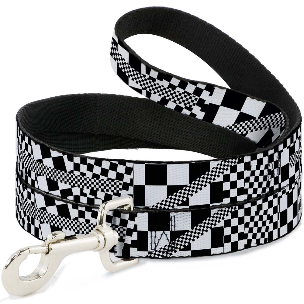 Buckle-Down Pet Leash, Dog Leash, Funky Checkers Black White, 4 Feet ...