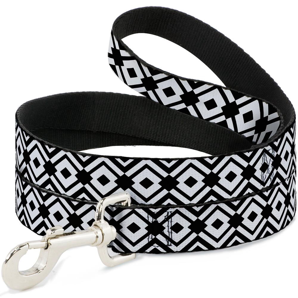 Buckle-Down Pet Leash, Dog Leash, Geometric Diamond Black White Black ...