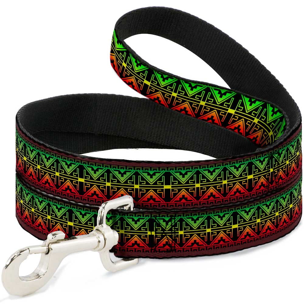 Buckle-Down Pet Leash, Dog Leash, Geomteric Black Red Yellow Green, 4 ...
