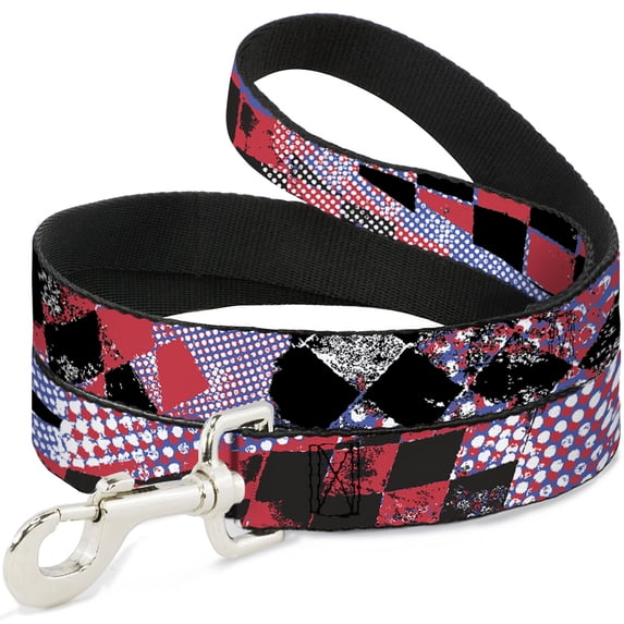 Buckle-Down Pet Leash, Dog Leash, Grunge Checker Flag Blue Red, 4 Feet ...