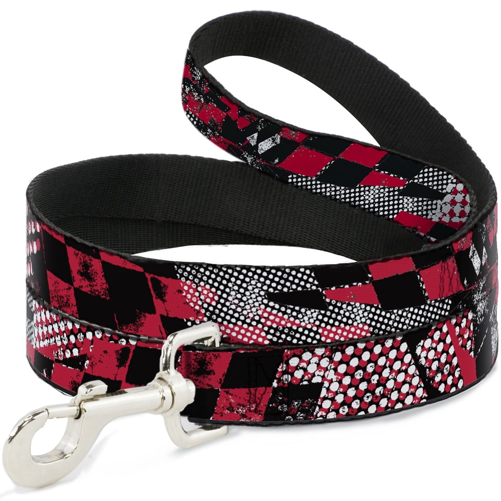 Buckle-Down Pet Leash, Dog Leash, Grunge Checker Flag Red, 6 Feet Long ...