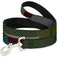 Buckle-Down Pet Leash, Dog Leash, Hash Mark Stripe Black Multi Color, 6 ...
