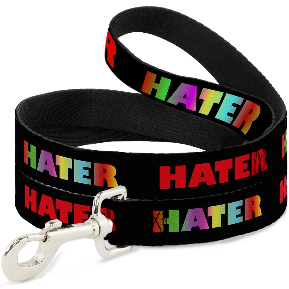 Buckle-Down Pet Leash, Dog Leash, Hater Black Red Rainbow Fade, 4 Feet ...