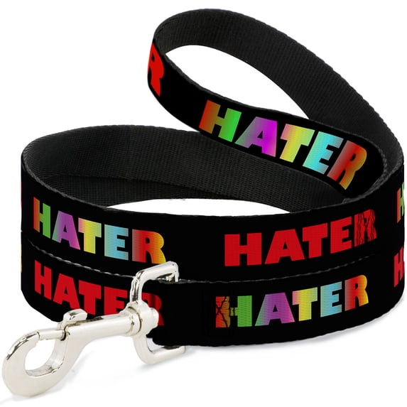 Buckle-Down Pet Leash, Dog Leash, Hater Black Red Rainbow Fade, 4 Feet ...