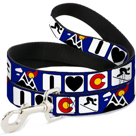 Buckle-Down Pet Leash, Dog Leash, I Heart Colorado Skiing Logos ...