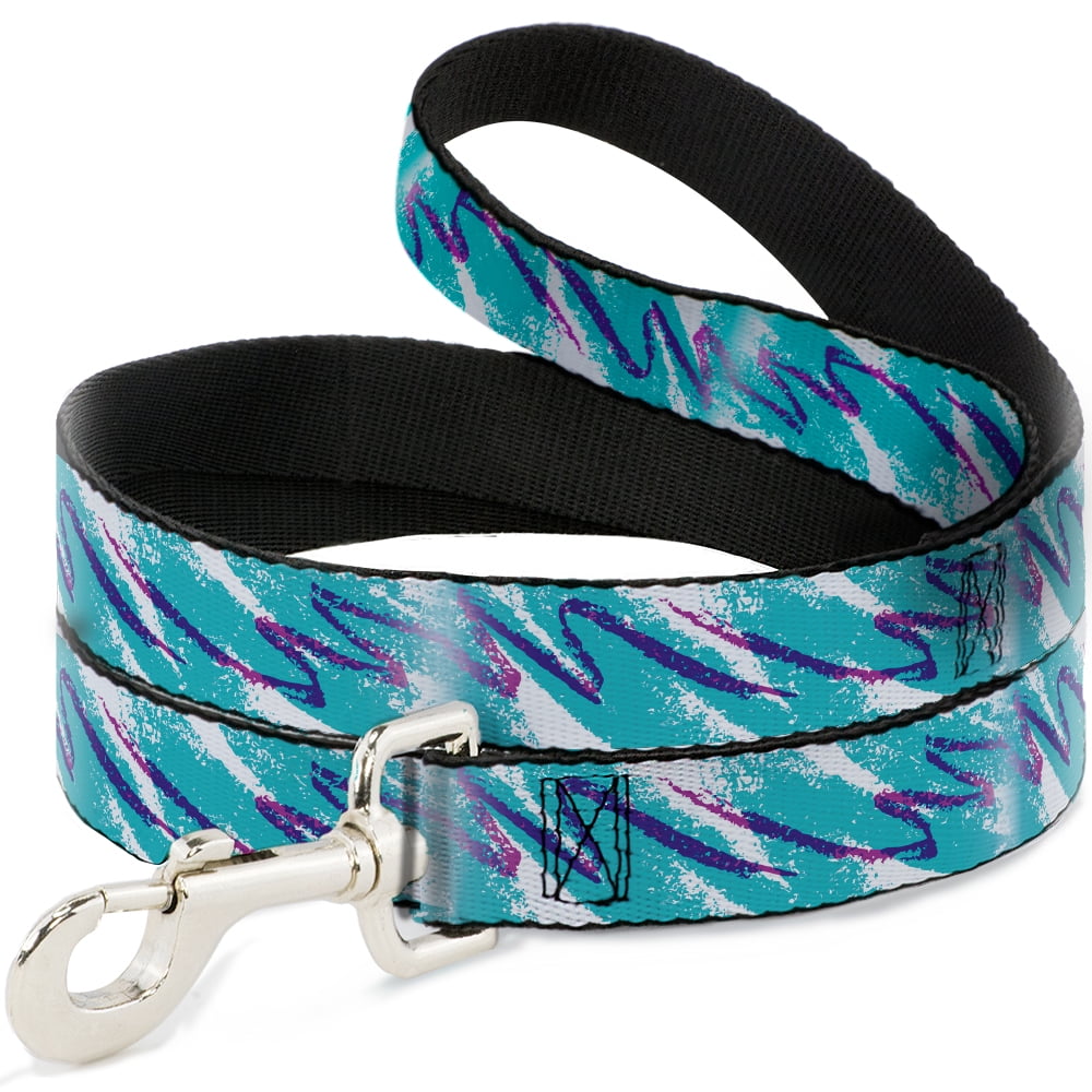 Buckle-Down Pet Leash, Dog Leash, Jazzy Wave Scribble White Teal Purple ...