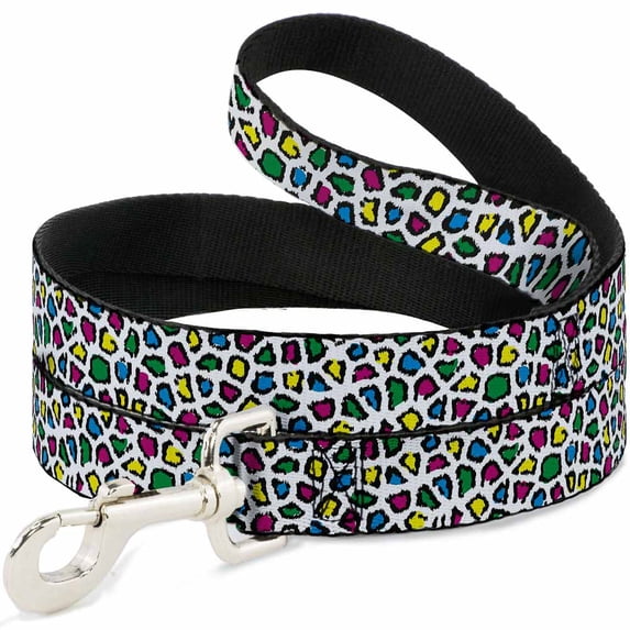 Buckle-Down Pet Leash, Dog Leash, Leopard White Multi Color, 4 Feet ...