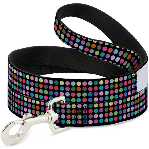 Buckle-Down Pet Leash, Dog Leash, Mini Polka Dots Black Multi Color, 4 ...