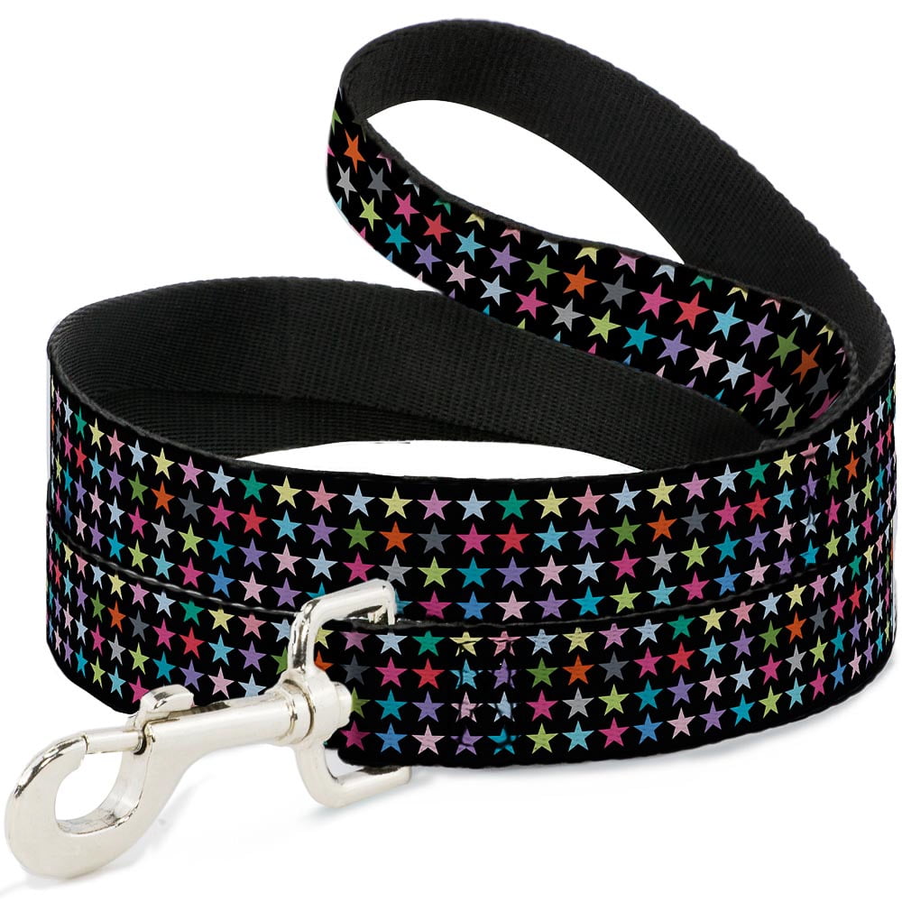 Buckle-Down Pet Leash, Dog Leash, Mini Stars Black Multi Color, 4 Feet ...