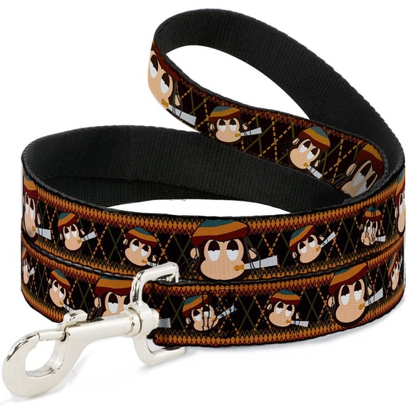 Buckle-Down Pet Leash, Dog Leash, Multi Smoking Monkey Argyle Brown, 6 ...