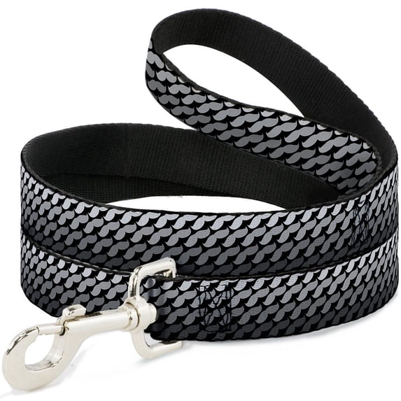 Buckle-Down Pet Leash, Dog Leash, Mustache Monogram Black Grays, 4 Feet ...