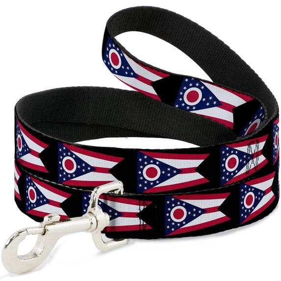 Buckle-Down Pet Leash, Dog Leash, Ohio Flag Repeat Black, 4 Feet Long 1 ...