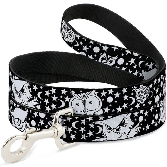 Buckle-Down Pet Leash, Dog Leash, Owl Expressions Black White, 4 Feet ...