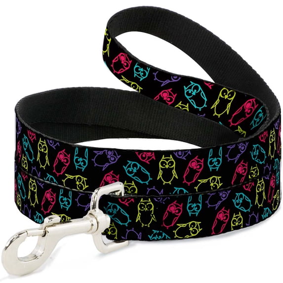 Buckle-Down Pet Leash, Dog Leash, Owl Sketch Black Multi Color, 6 Feet ...