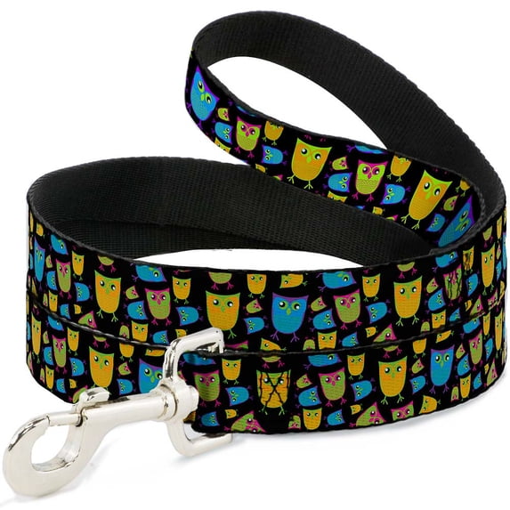 Buckle-Down Pet Leash, Dog Leash, Owls Black Multi Neon, 4 Feet Long 1. ...