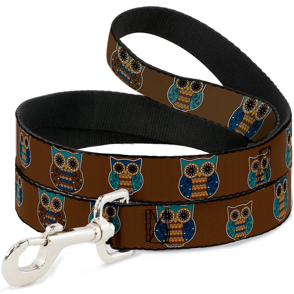 Buckle-Down Pet Leash, Dog Leash, Owls Brown Pastel, 4 Feet Long 1.0 ...