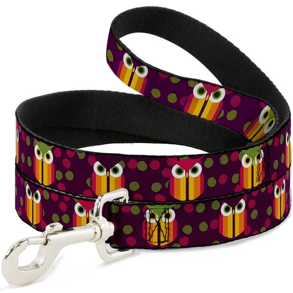 Buckle-Down Pet Leash, Dog Leash, Owls Striped Swirls Purple, 4 Feet ...