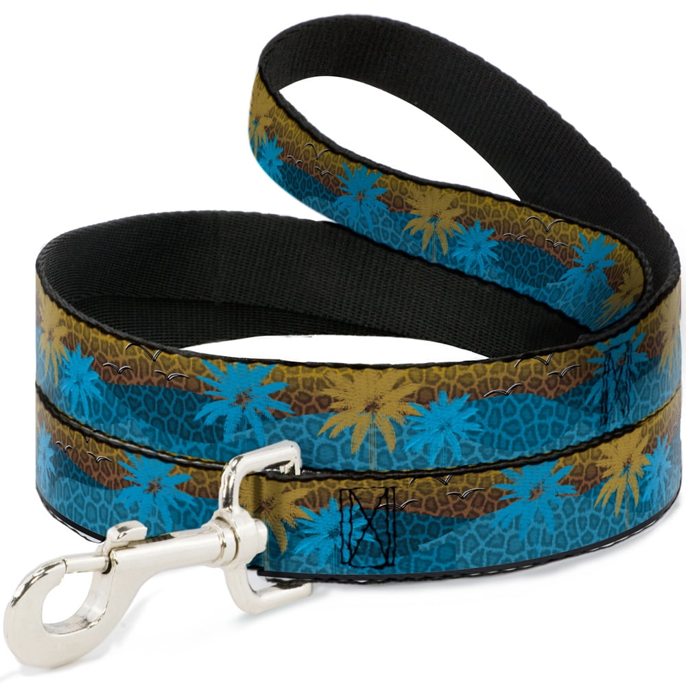 Buckle-Down Pet Leash, Dog Leash, Palm Trees Gulls Leopard Brown Blue ...