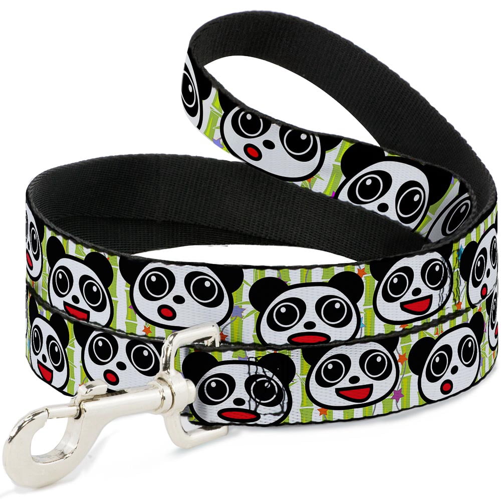 Buckle-Down Pet Leash, Dog Leash, Panda Bear Cartoon Bamboo White ...