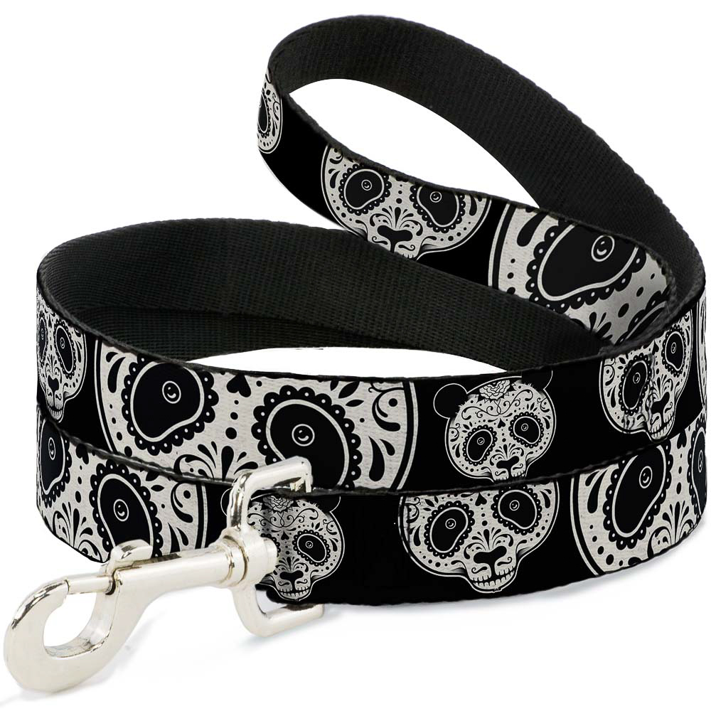 Buckle-Down Pet Leash, Dog Leash, Panda Bear Sugar Skull Close Up ...