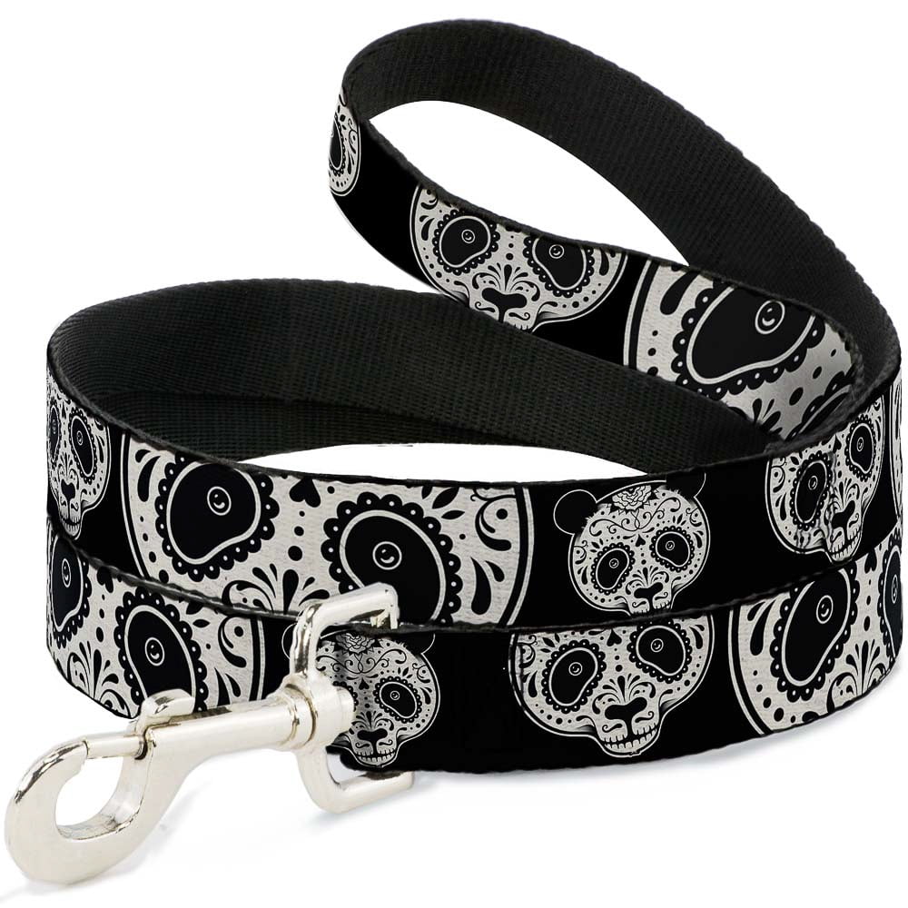 Buckle-Down Pet Leash, Dog Leash, Panda Bear Sugar Skull Close Up ...