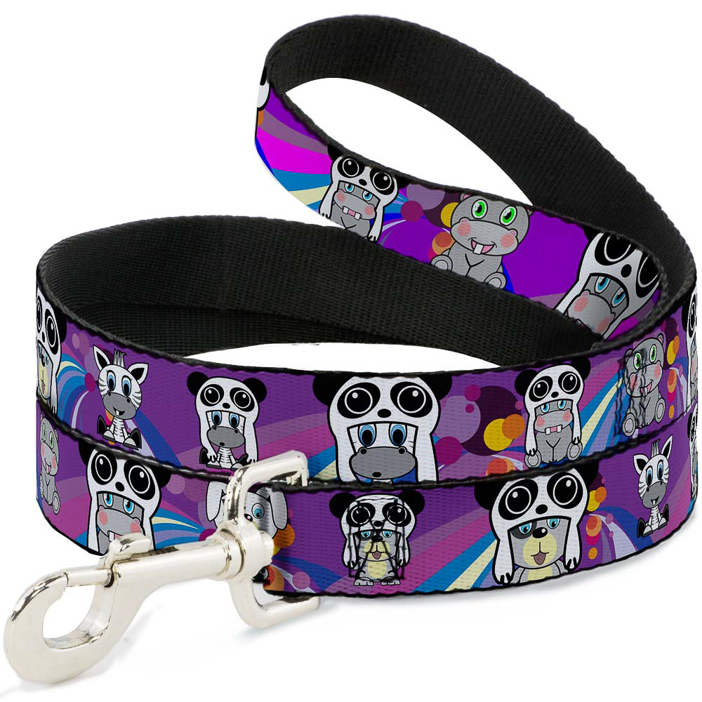 Buckle-Down Pet Leash, Dog Leash, Panda Hat Animals Bright Color Burst ...