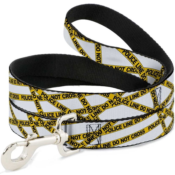 Buckle-Down Pet Leash, Dog Leash, Police Line White Yellow, 6 Feet Long ...