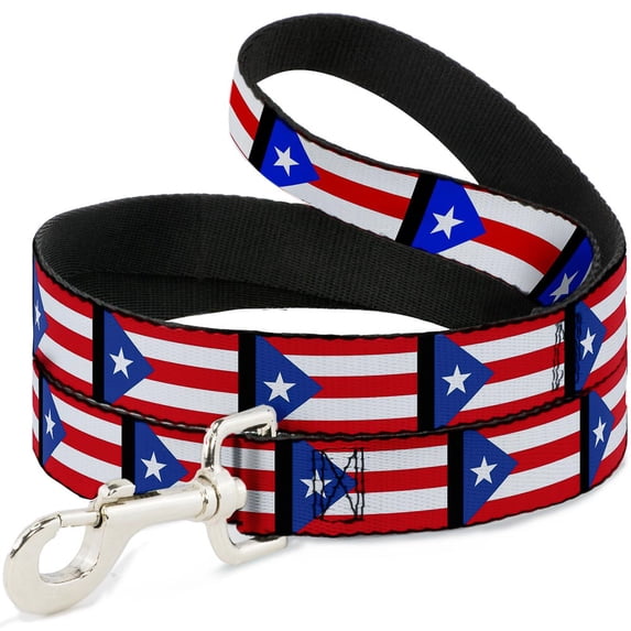 Buckle-Down Pet Leash, Dog Leash, Puerto Rico Flag Repeat Black, 4 Feet ...