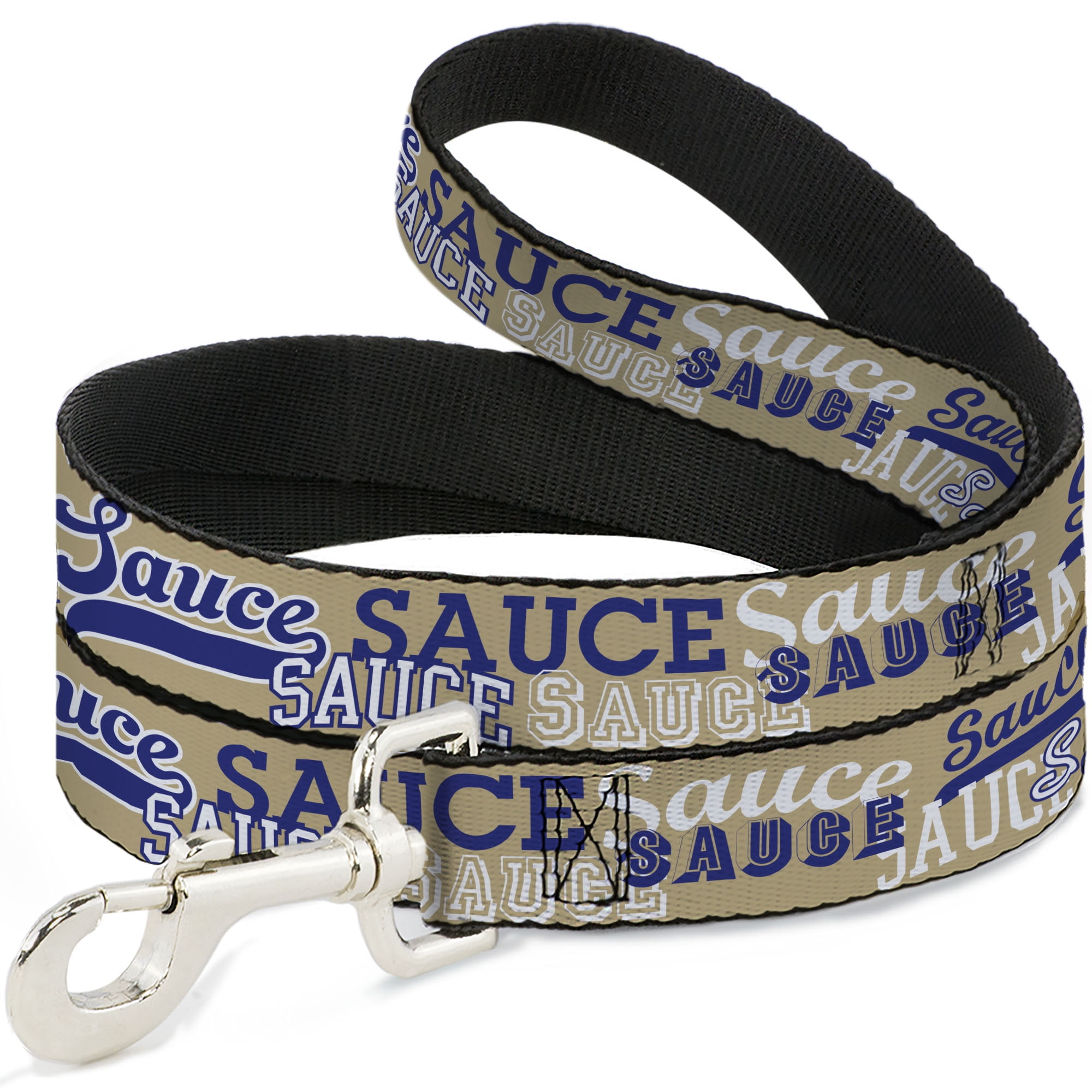 Buckle-Down Pet Leash, Dog Leash, Sauce Typography Collage Tan White ...