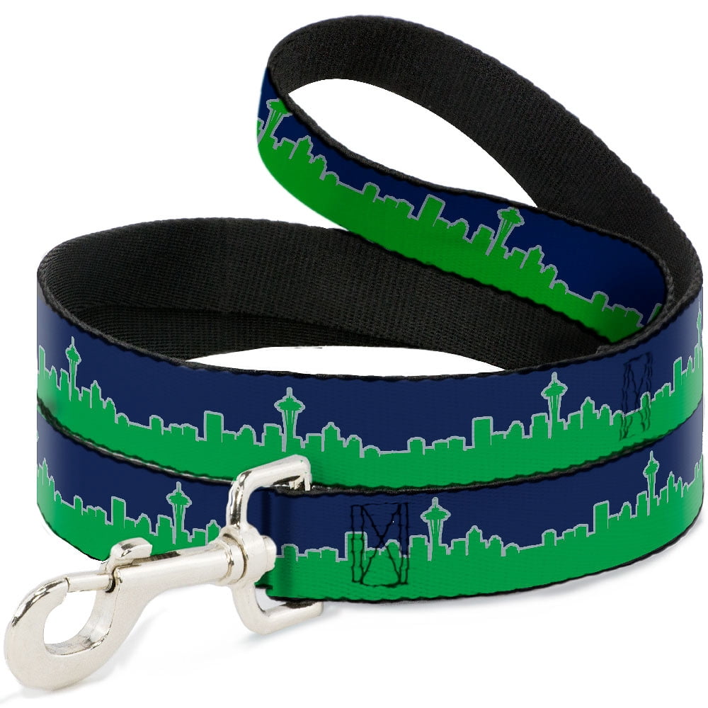 Buckle-Down Pet Leash, Dog Leash, Seattle Skyline Navy Gray Green, 6 ...