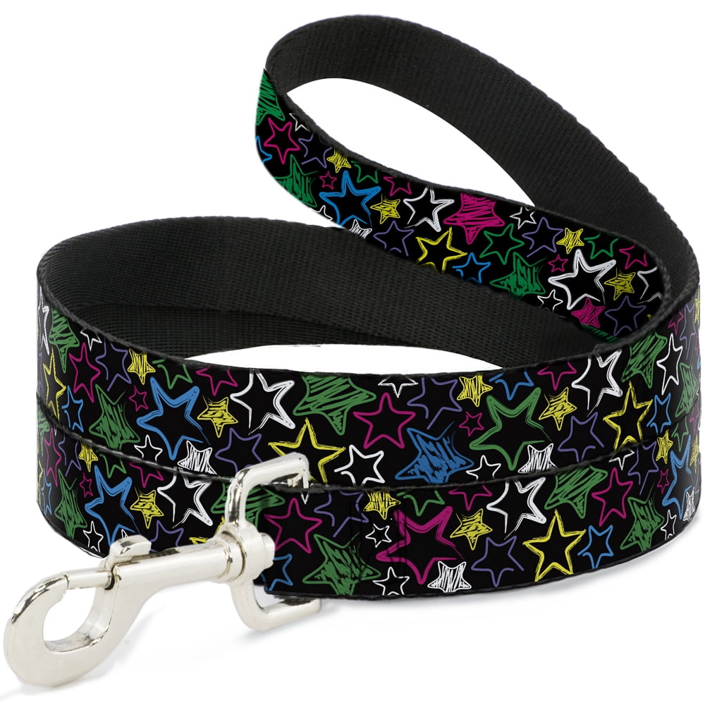Buckle-Down Pet Leash, Dog Leash, Sketch Stars Black Multi Color, 4 ...