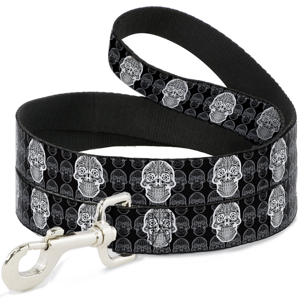 Buckle-Down Pet Leash, Dog Leash, Skull Candy Black Gray White, 6 Feet ...