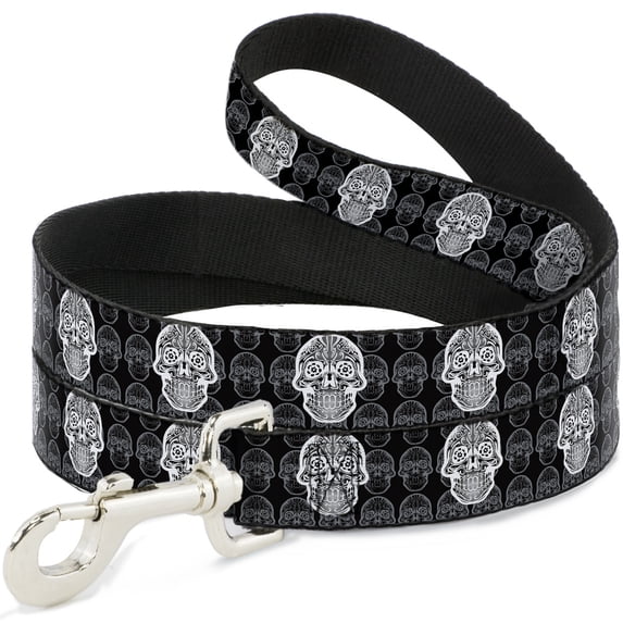 Buckle-Down Pet Leash, Dog Leash, Skull Candy Black Gray White, 6 Feet ...