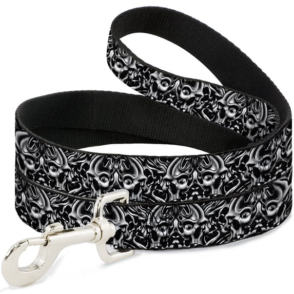 Buckle-Down Pet Leash, Dog Leash, Sleeve Skulls Black Gray, 4 Feet Long ...