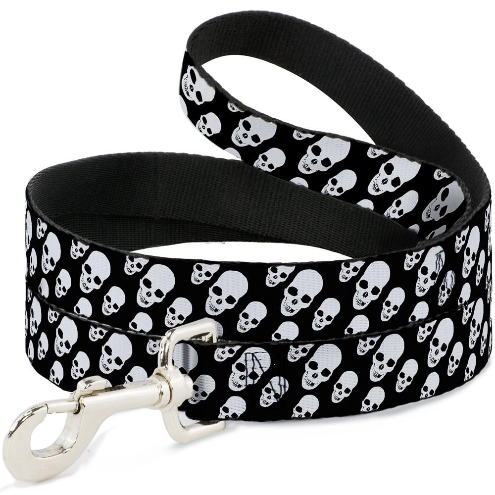 Buckle-Down Pet Leash, Dog Leash, Tilted Skulls Black White, 4 Feet ...